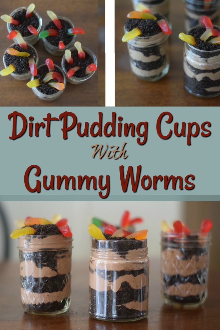 Dirt Pudding Cups with Gummy Worms Recipe