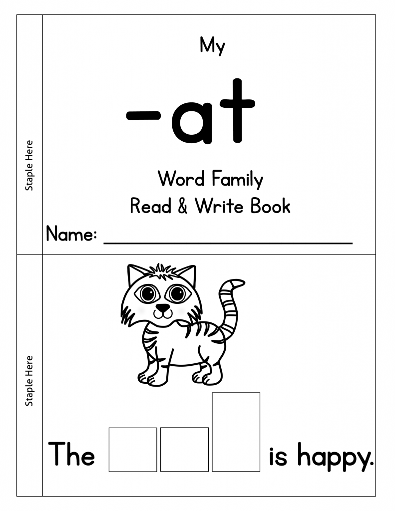 CVC -AT Word Family Read & Write Book