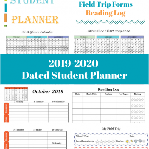 2018-2019 Printable Weekly Student Planner